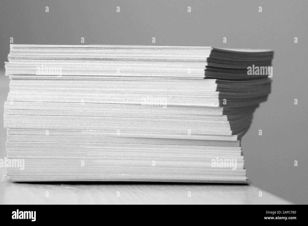 Stack of paper top view Black and White Stock Photos & Images - Alamy
