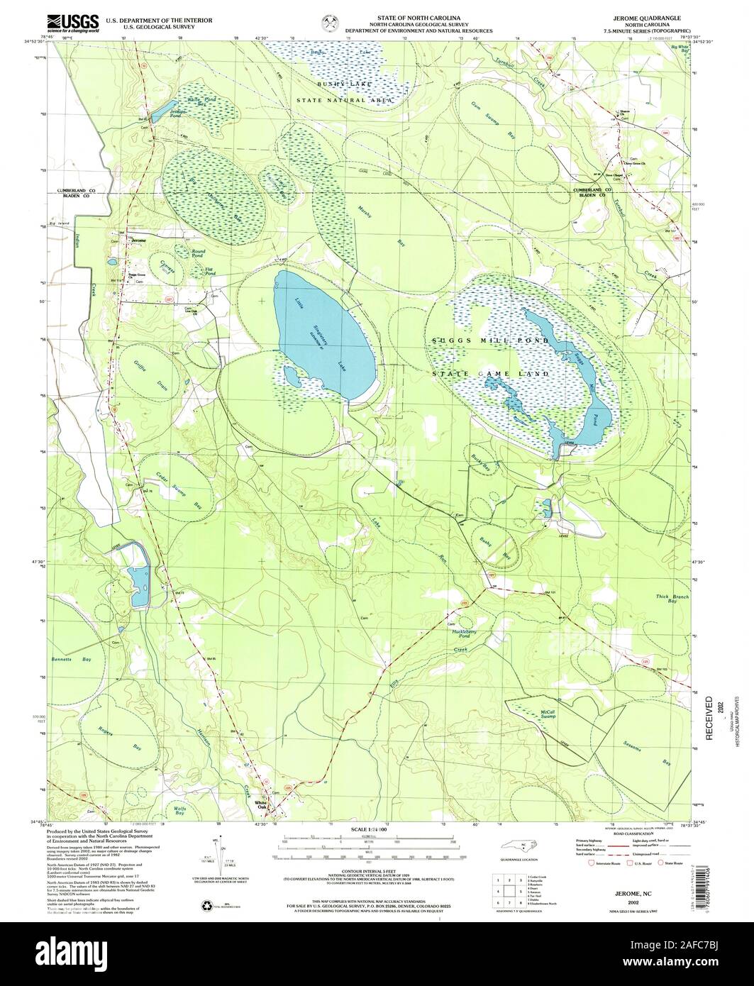 USGS TOPO Map North Carolina NC Jerome 162235 2002 24000 Restoration ...