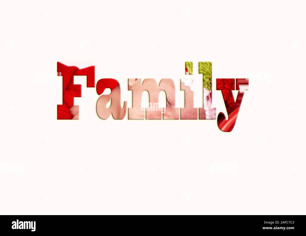 Family - text with a baby image forming the letters, suitable for ...