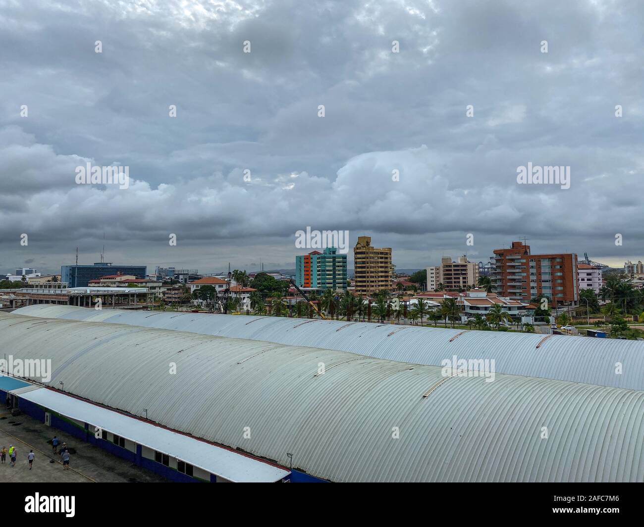 Colon/Panama - 11/6/19: A view of the Colon, Panama skyline from the ...