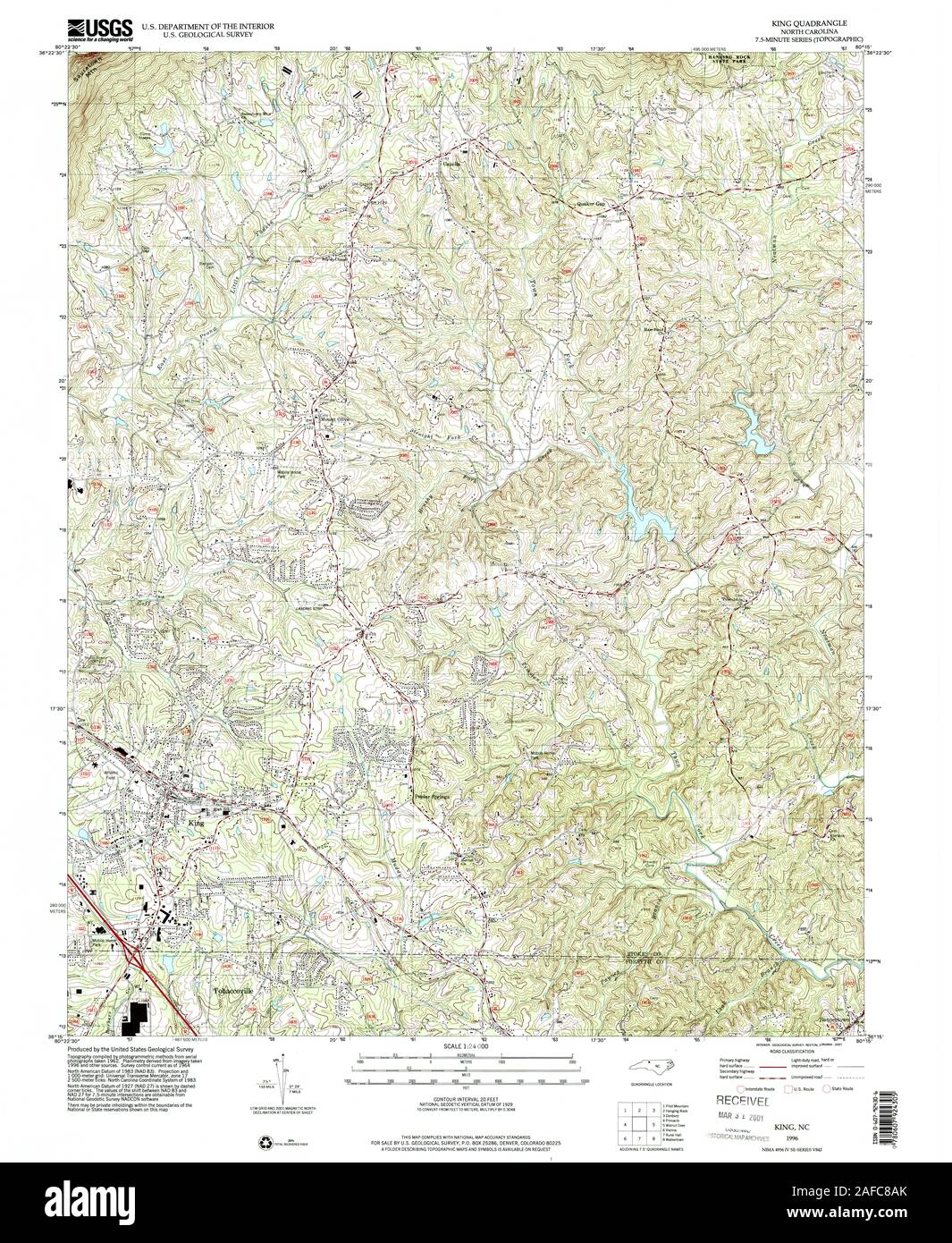 USGS TOPO Map North Carolina NC King 162259 1996 24000 Restoration ...
