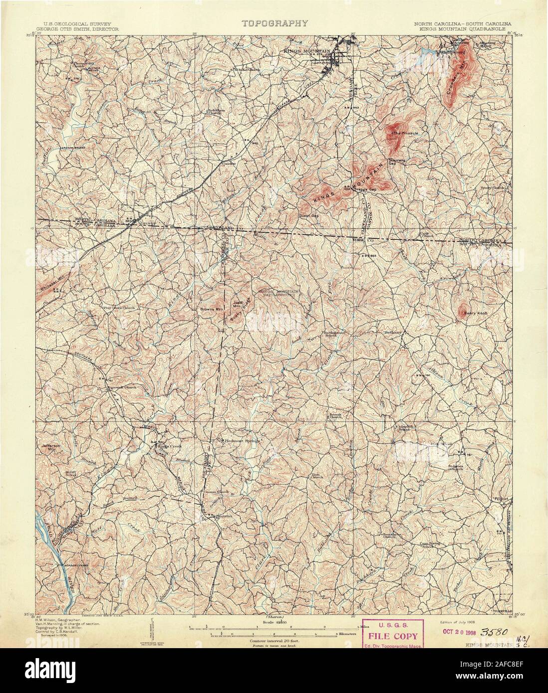 Kings mountain map hi-res stock photography and images - Alamy