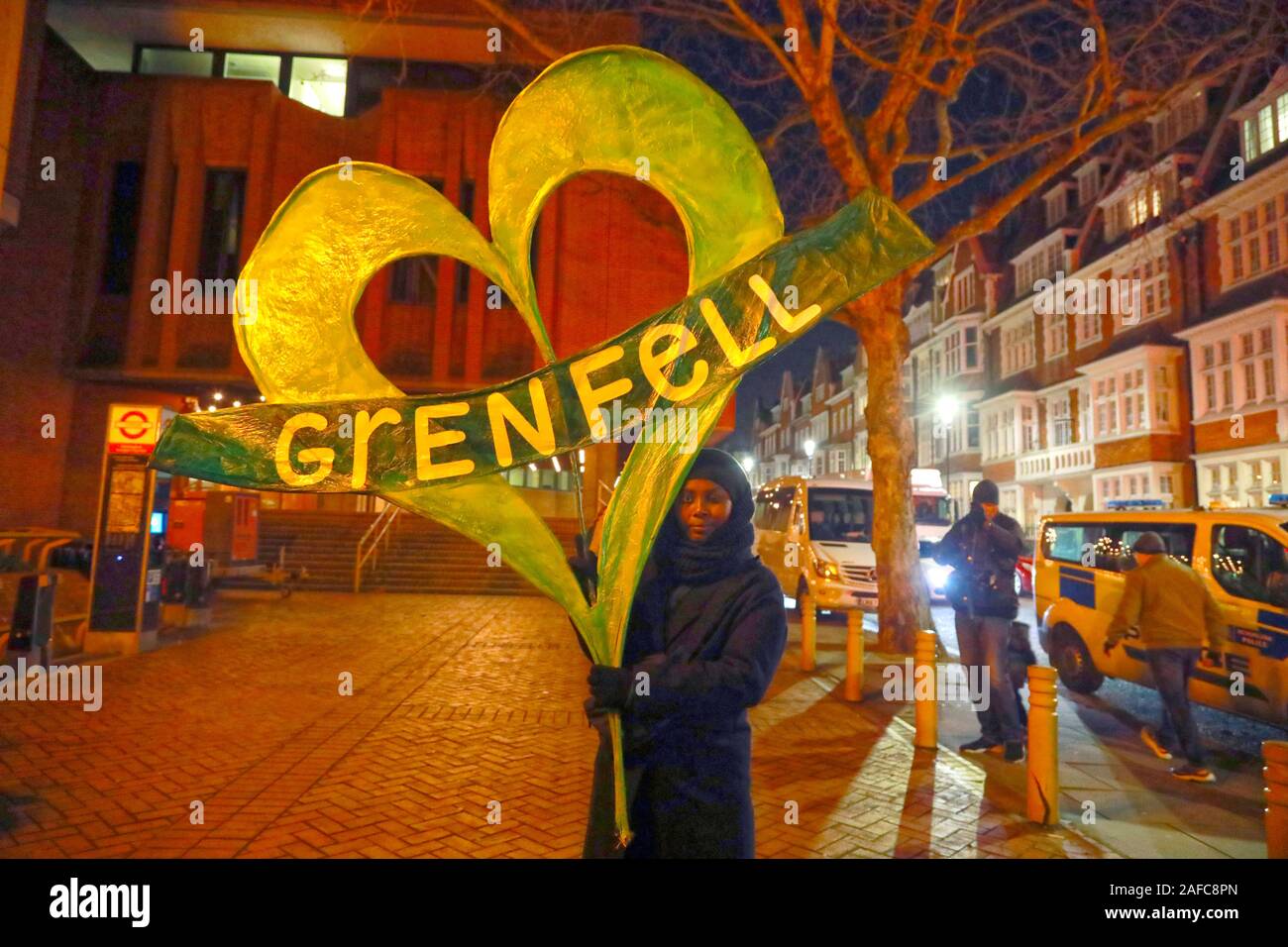 North Kensington, London, UK. 14th Dec, 2019. Survivors and friends and ...
