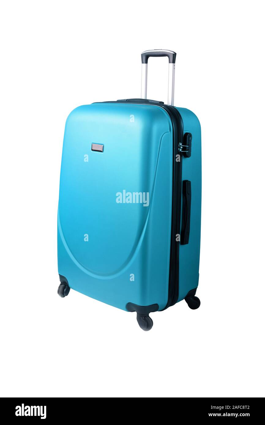 blue suitcase isolated on white background Stock Photo - Alamy
