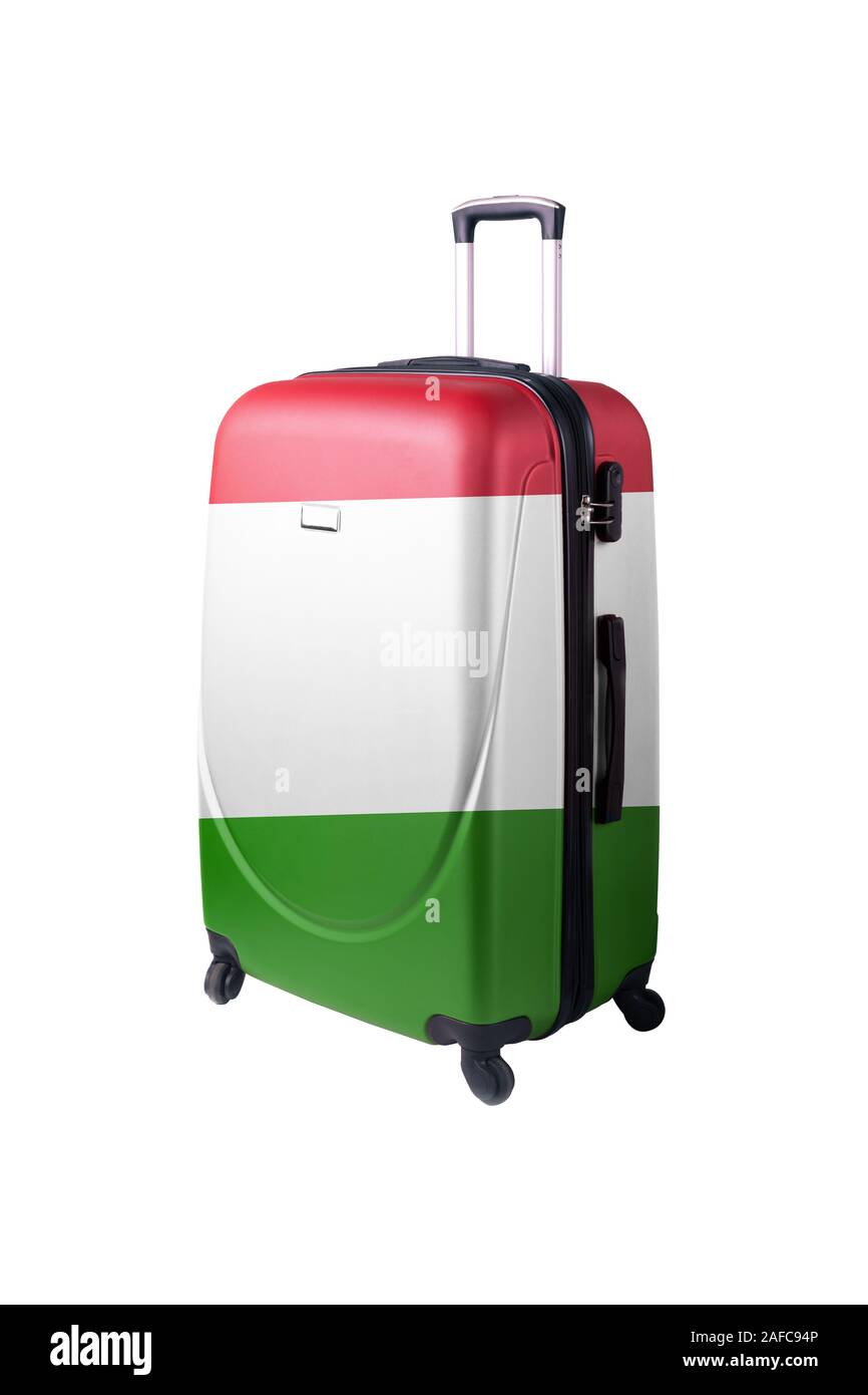 Travel suitcase with the flag of Italy. Holiday destination, suitcase ...