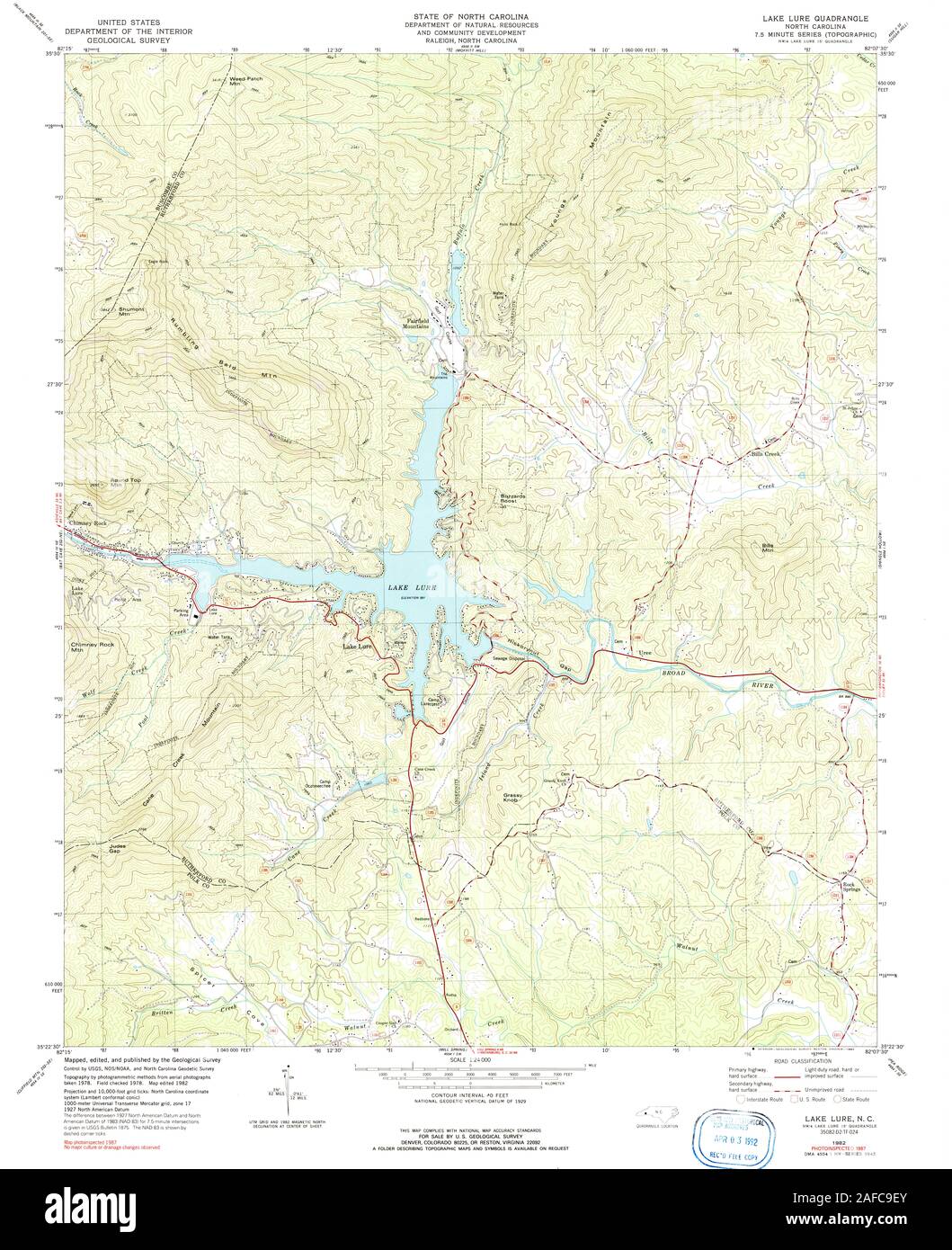 Map of lake lure Cut Out Stock Images & Pictures - Alamy