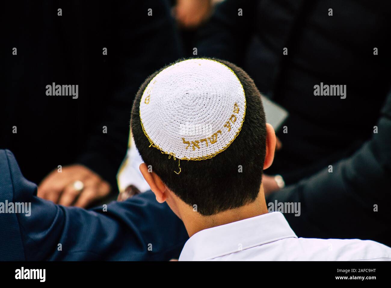 Jerusalem Israel December 12, 2019 View of unknown kid and family ...