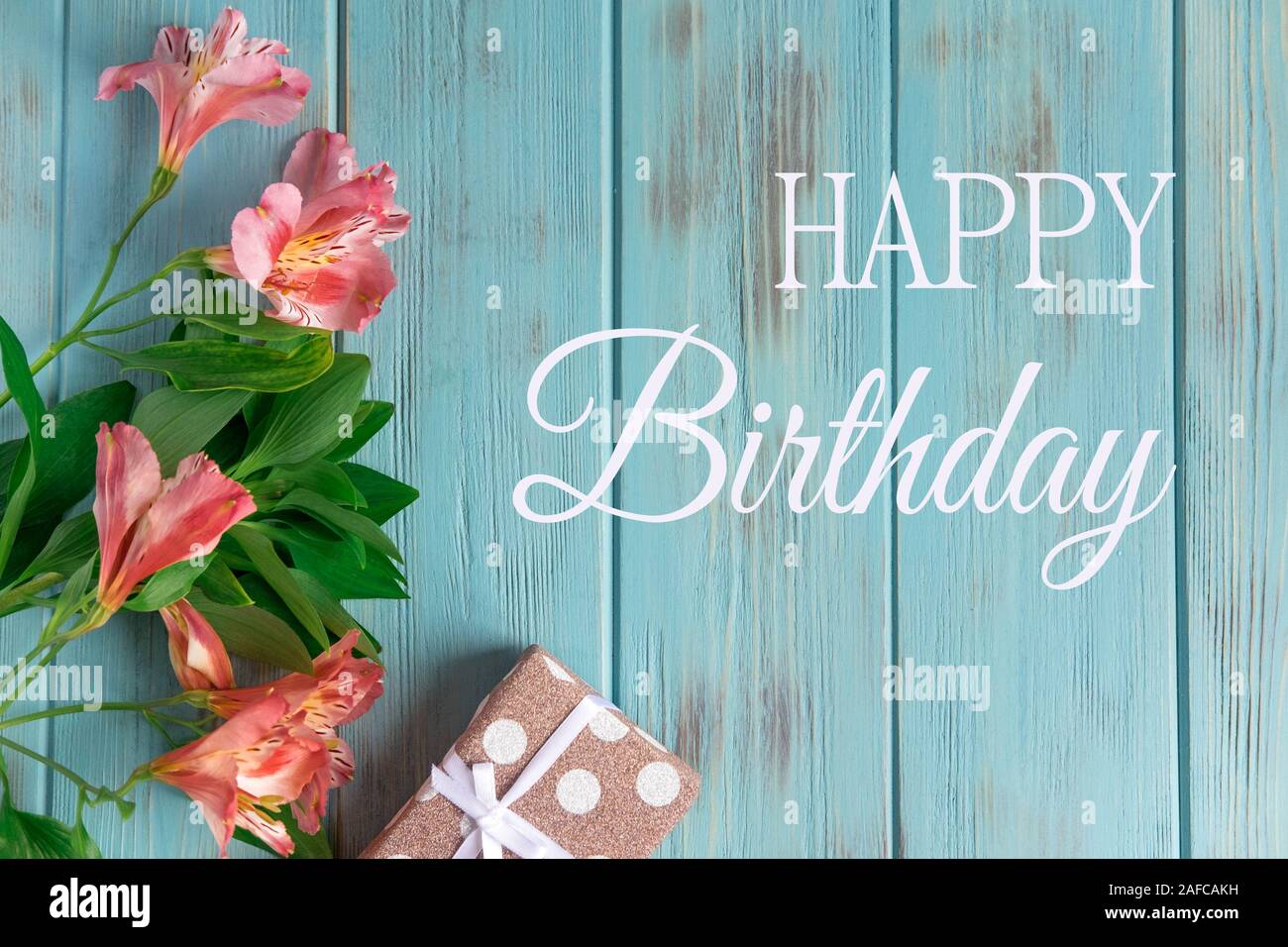 Greeting card with the inscription happy birthday. Congratulatory ...