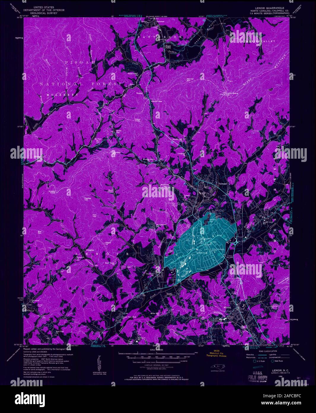 Map of lenoir north carolina hi-res stock photography and images - Alamy