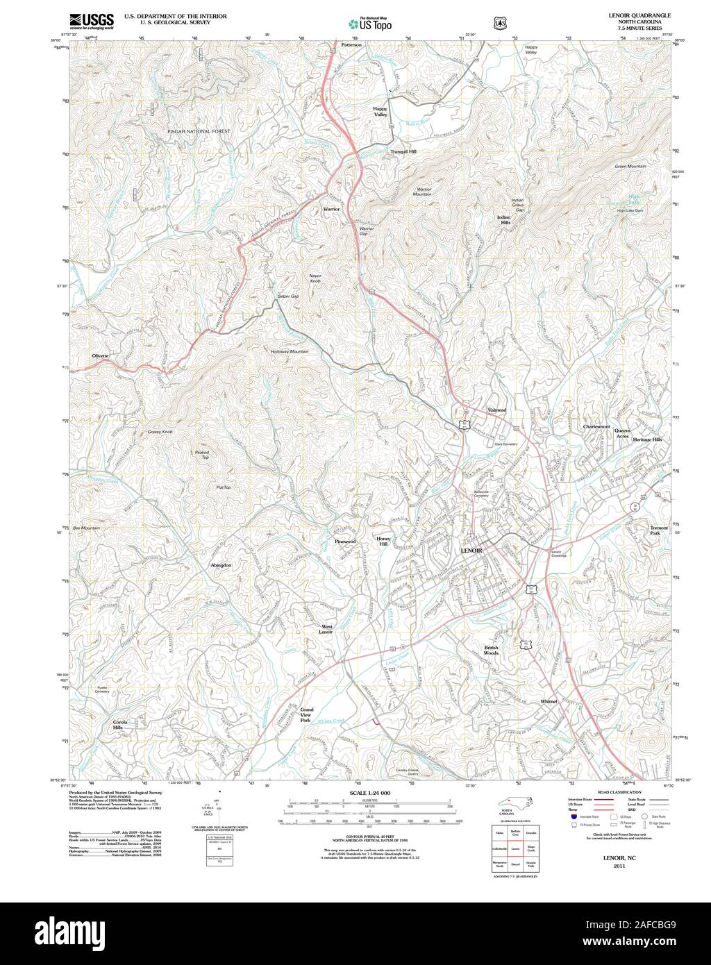 Map of lenoir north carolina hi-res stock photography and images - Alamy