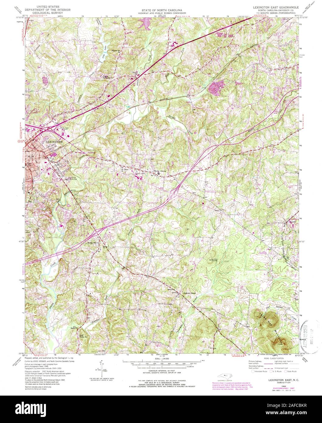 Lexington north carolina map hi-res stock photography and images - Alamy