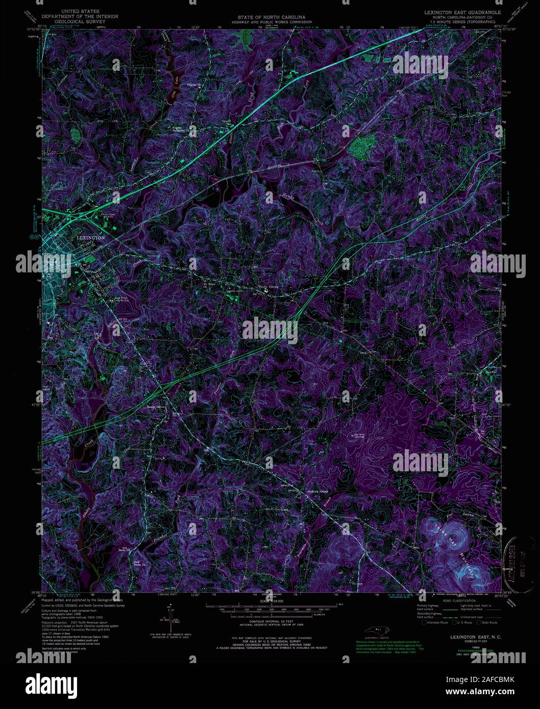 Lexington north carolina map hi-res stock photography and images - Alamy