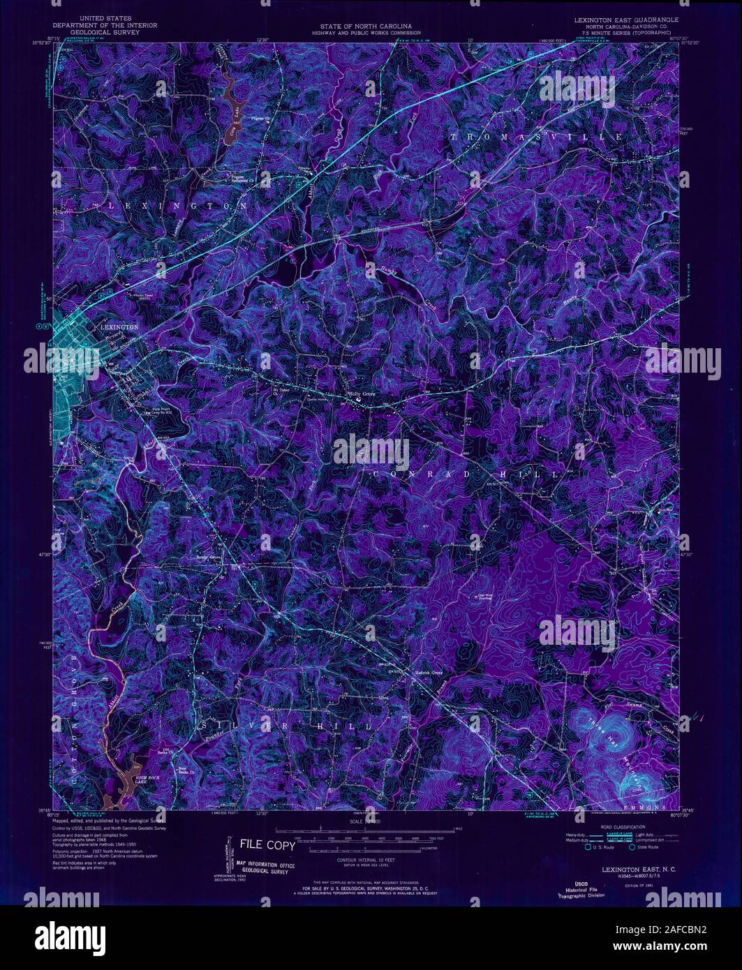 Lexington north carolina map hi-res stock photography and images - Alamy