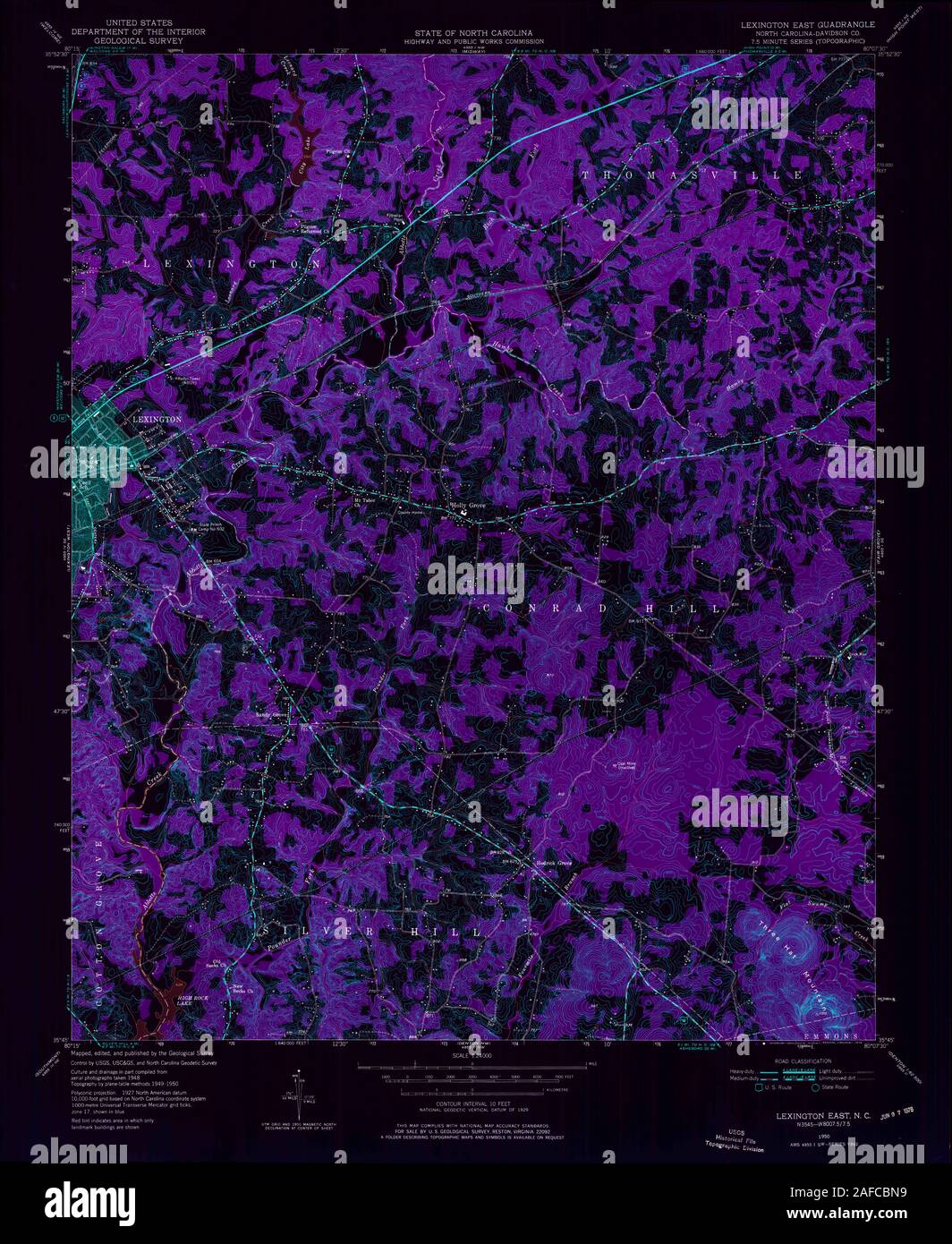 Lexington north carolina map hi-res stock photography and images - Alamy