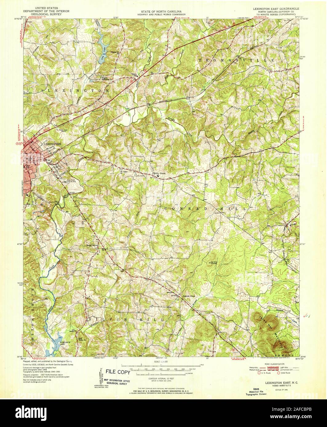 Lexington north carolina map hi-res stock photography and images - Alamy