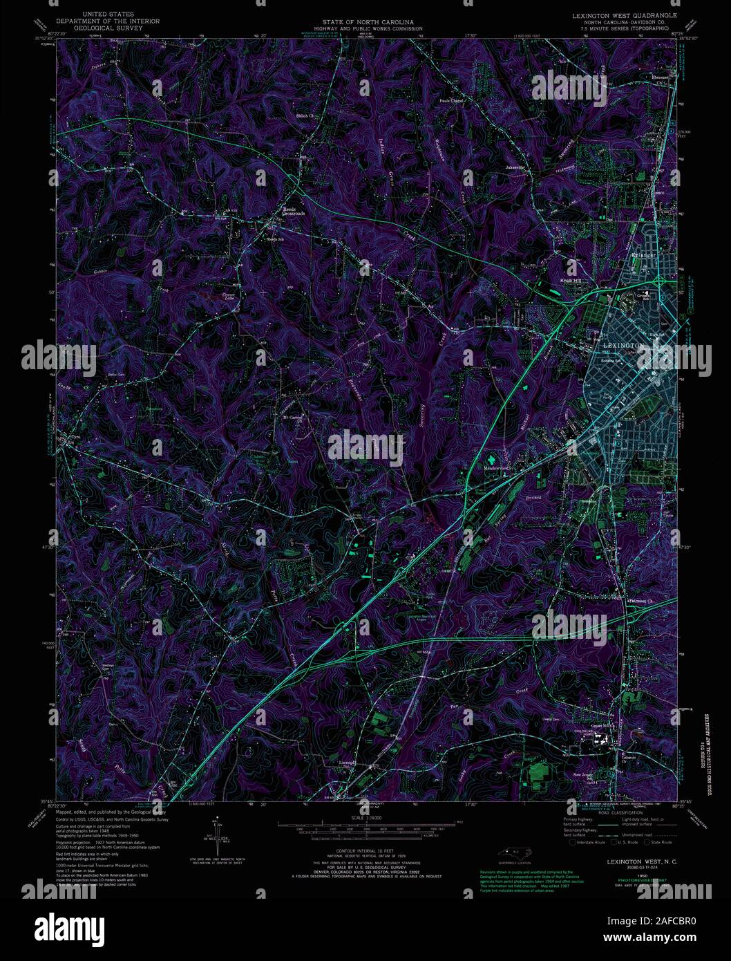 Lexington north carolina map hi-res stock photography and images - Alamy