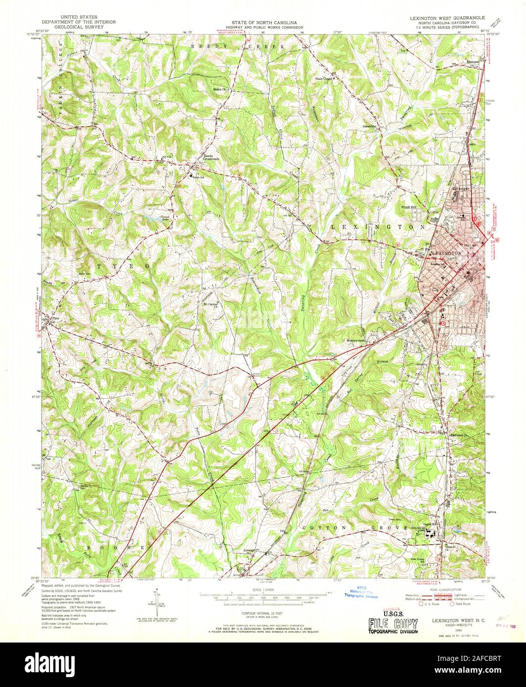 Lexington north carolina map hi-res stock photography and images - Alamy