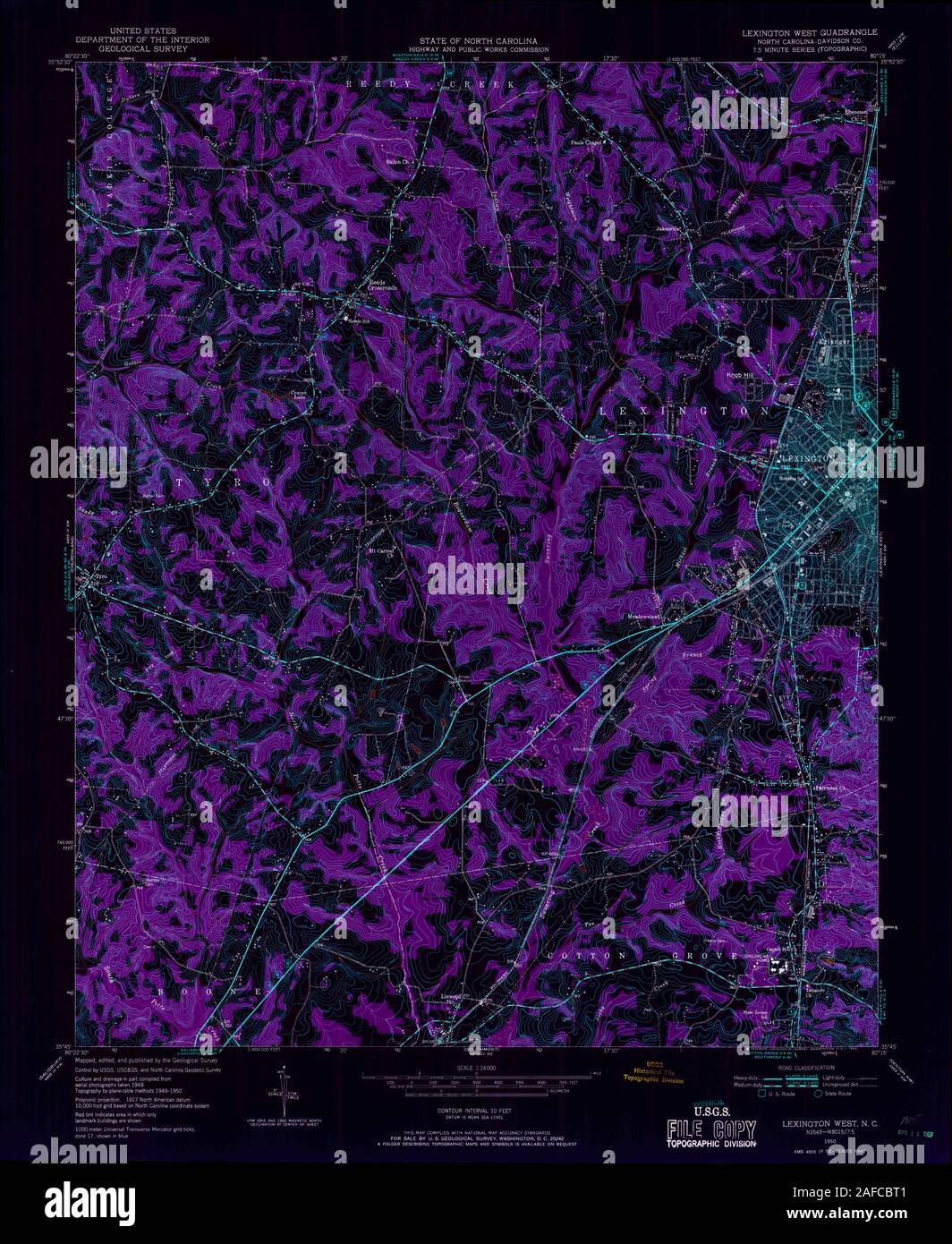 Lexington north carolina map hi-res stock photography and images - Alamy