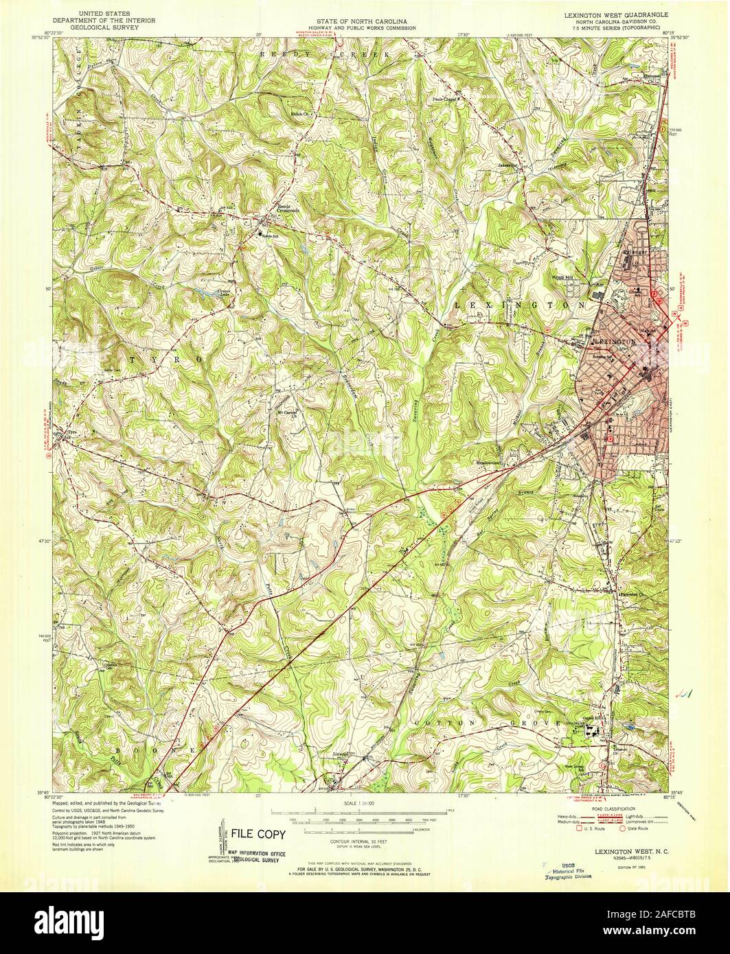 Lexington north carolina map hi-res stock photography and images - Alamy