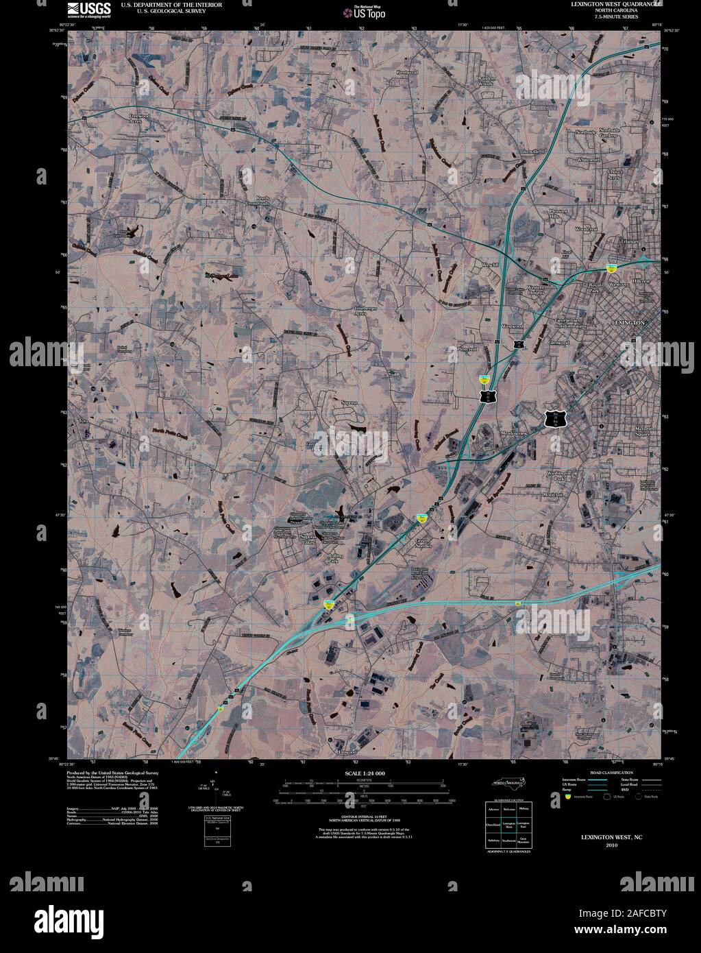 Lexington north carolina map hi-res stock photography and images - Alamy