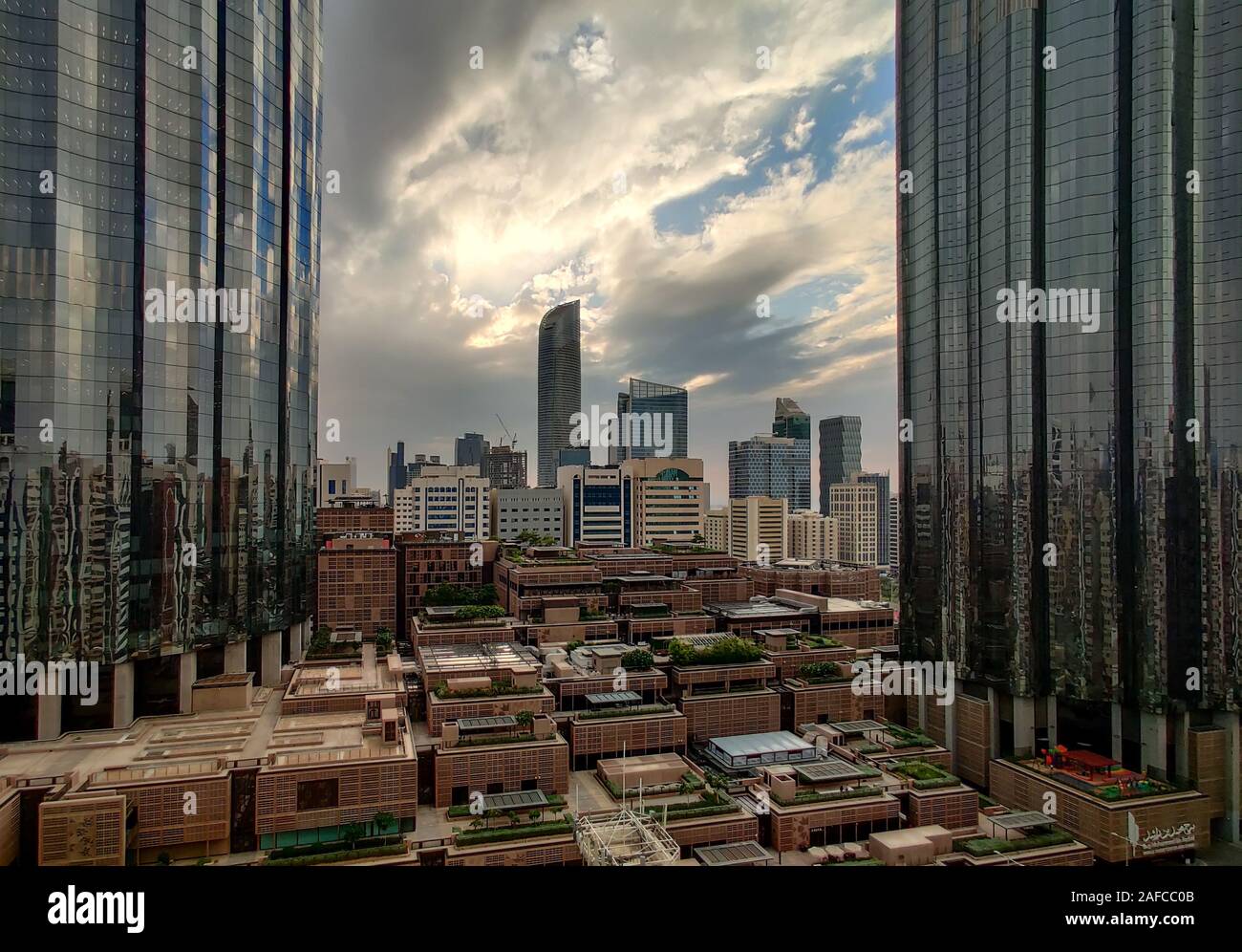 Aerial view of Downtown Abu Dhabi Landmarks - WTC (World Trade Center ...