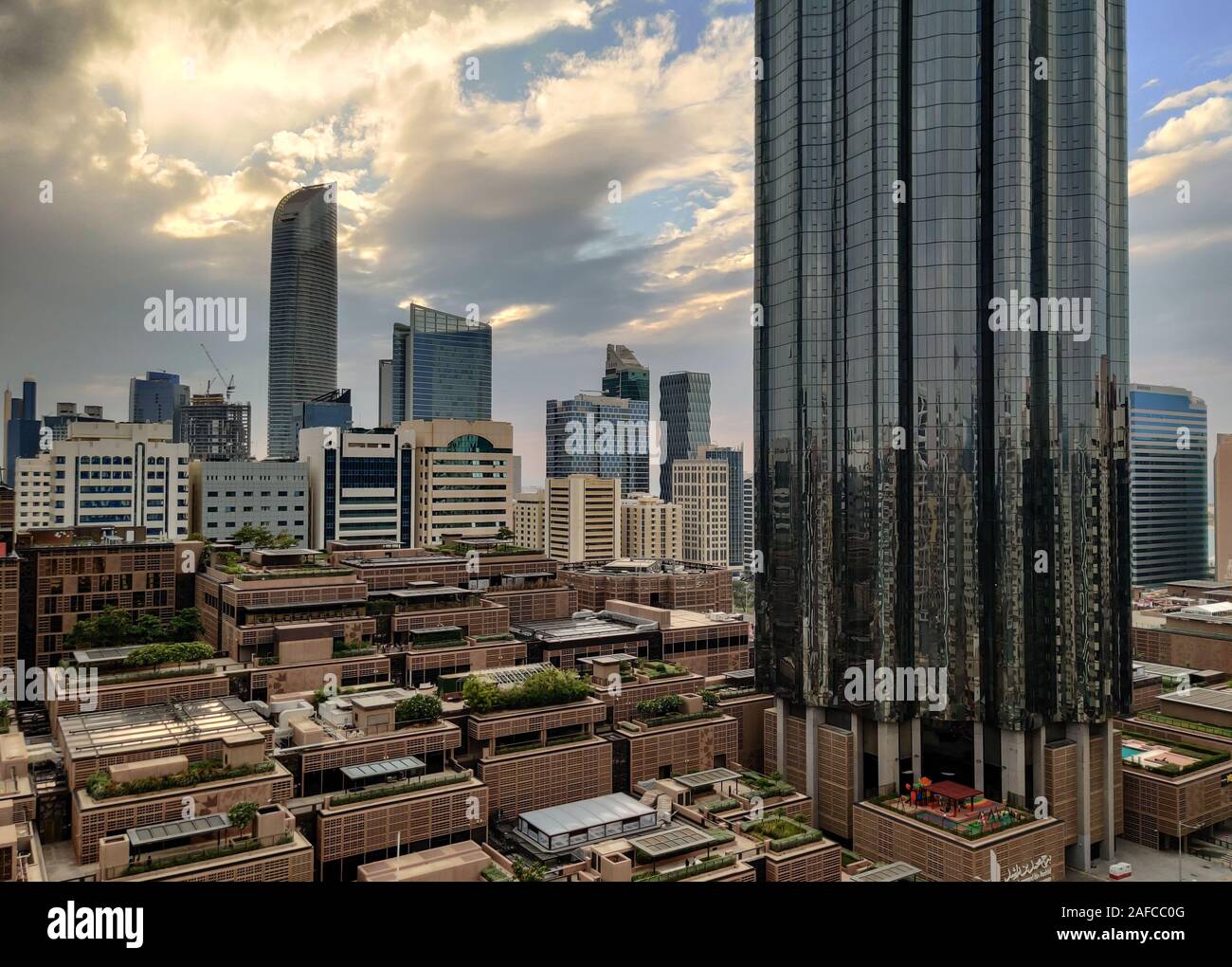 Aerial view of Downtown Abu Dhabi Landmarks - WTC (World Trade Center ...
