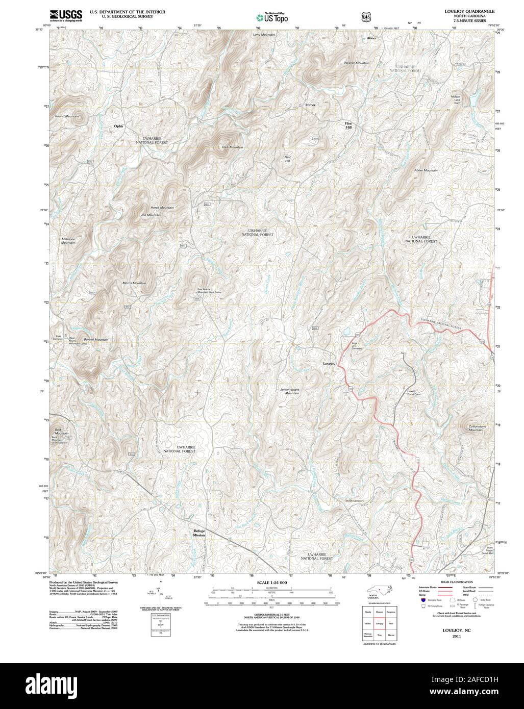 USGS TOPO Map North Carolina NC Lovejoy 20110621 TM Restoration Stock ...