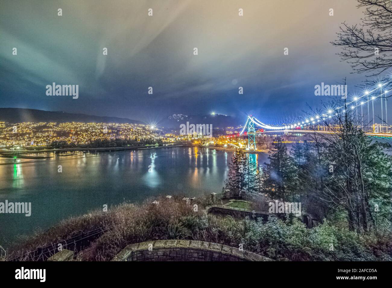 photo took at the Prospect Point Lookout of Stanley Park at night Stock ...