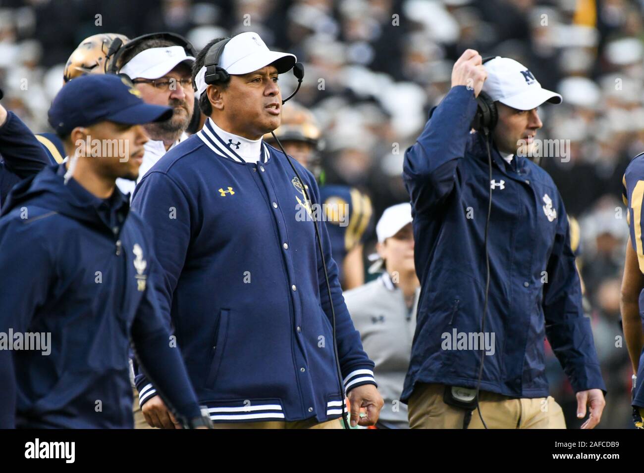 Philadelphia, Pennsylvania, USA. 14th Dec, 2019. Navy's head coach KEN ...
