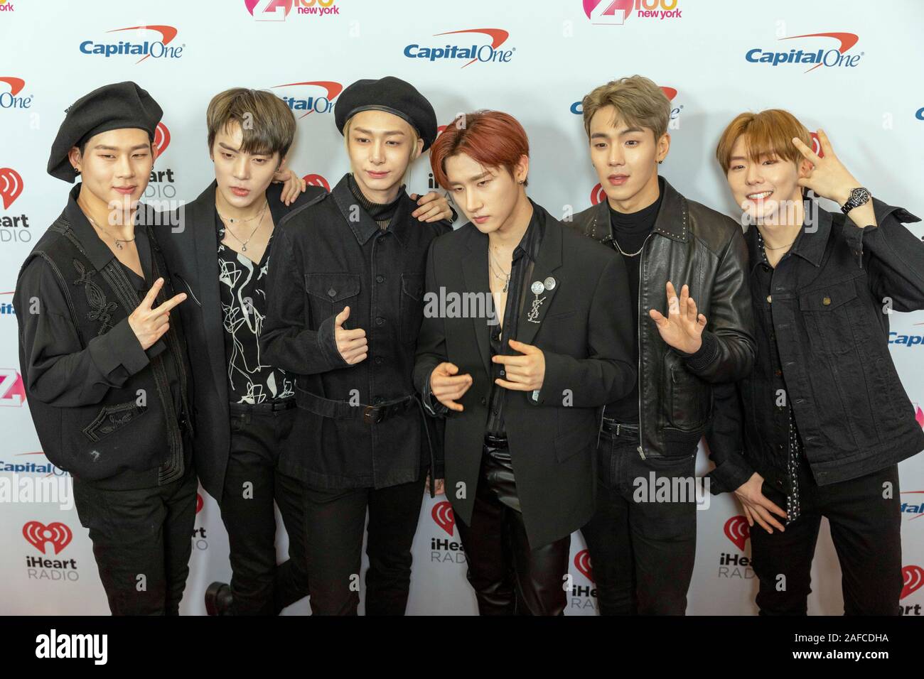 New York City, United States. 13th Dec, 2019. Monsta X members Shownu ...