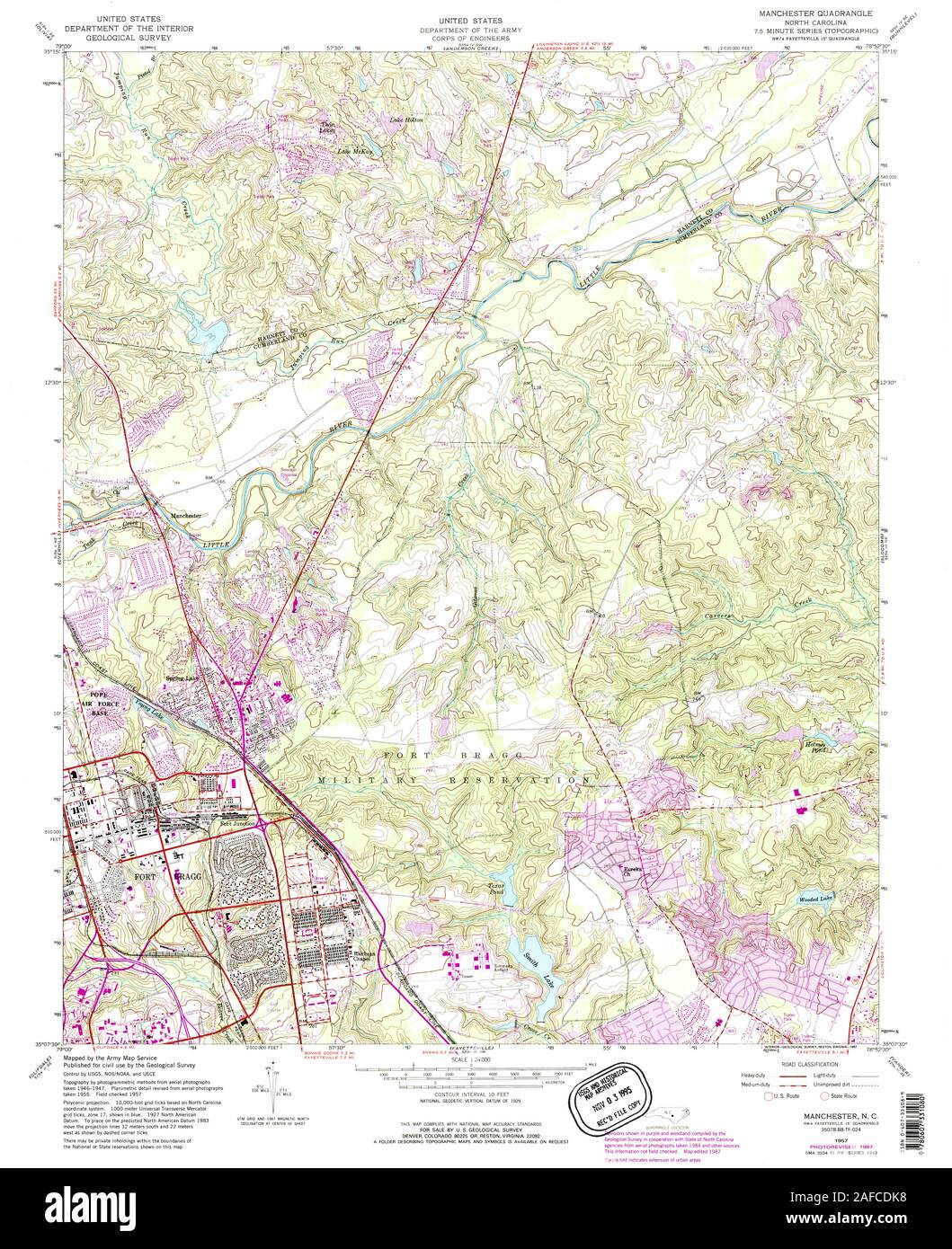USGS TOPO Map North Carolina NC Manchester 161584 1957 24000 ...