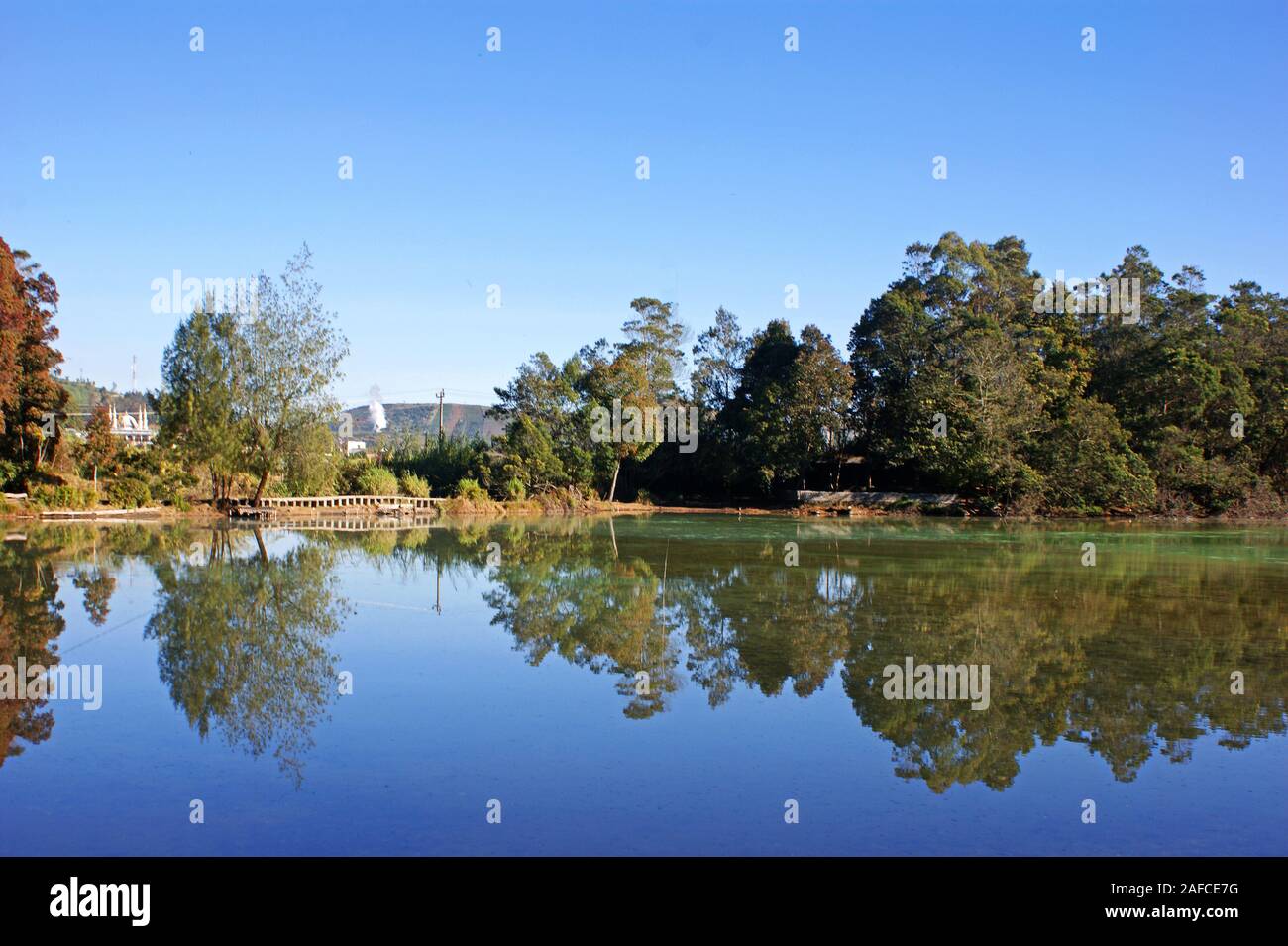 Telaga Warna Lake, Dieng, Wonosobo, Central Java, Indonesia Stock Photo ...