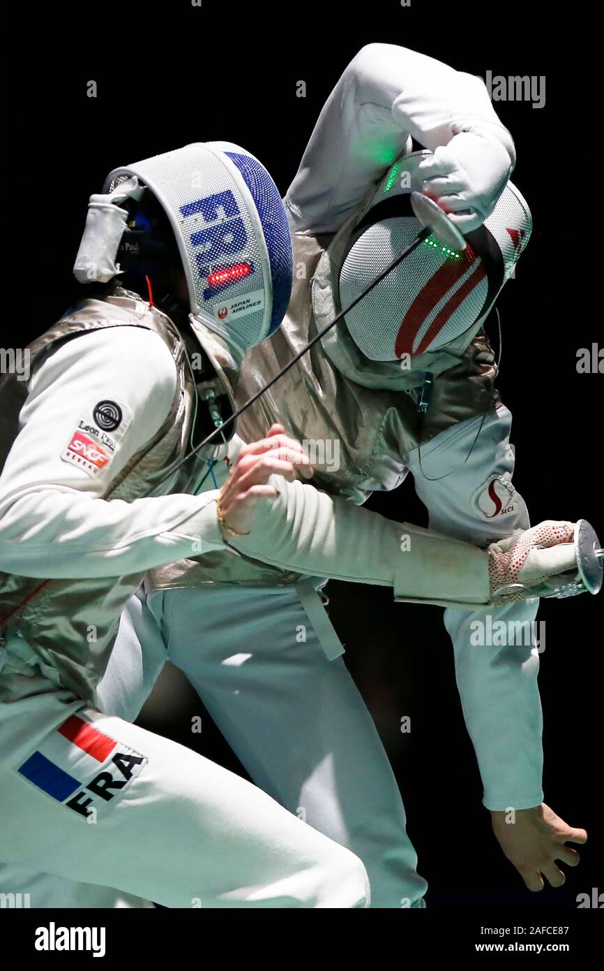 Chiba, Japan. 14th Dec, 2019. (L-R) Cadot Jeremy (FRA), Toshiya Saito ...