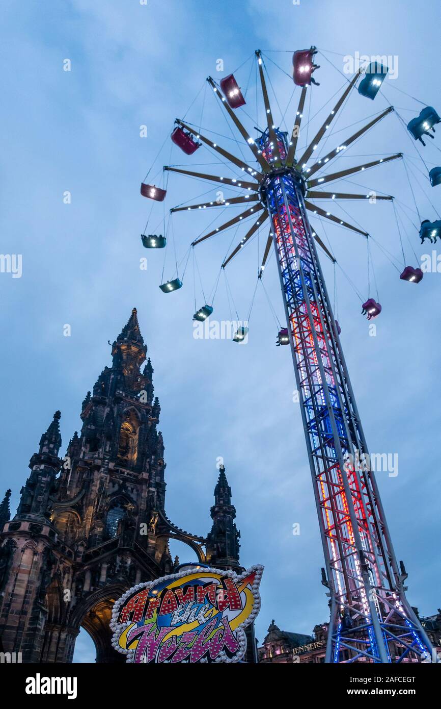 A Star Flyer ride, a chairoplane which rises up a tower and rotates ...