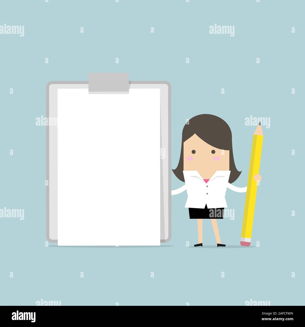 Female writing clipboard isolated Stock Vector Images - Alamy