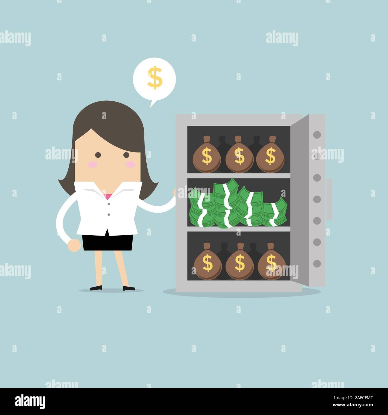 Stack money in female Stock Vector Images - Alamy