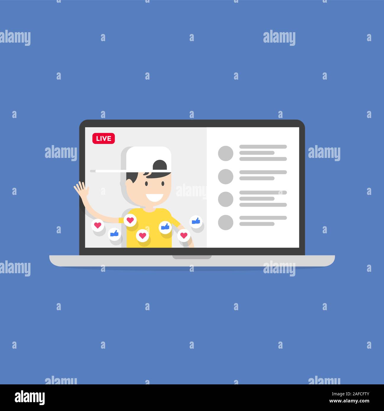 Live Chat Social media. Live Video Streaming. Smartphone in hand ...