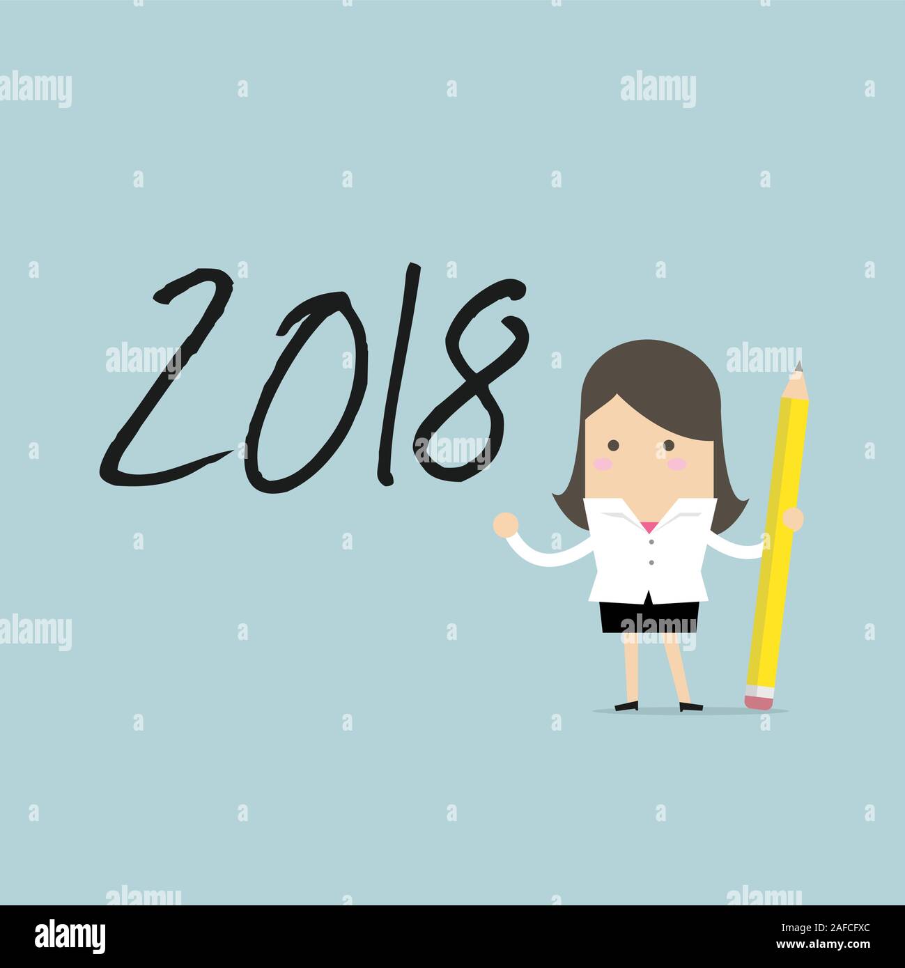 Businessman use pencil to draw 2018 Stock Vector Image & Art - Alamy