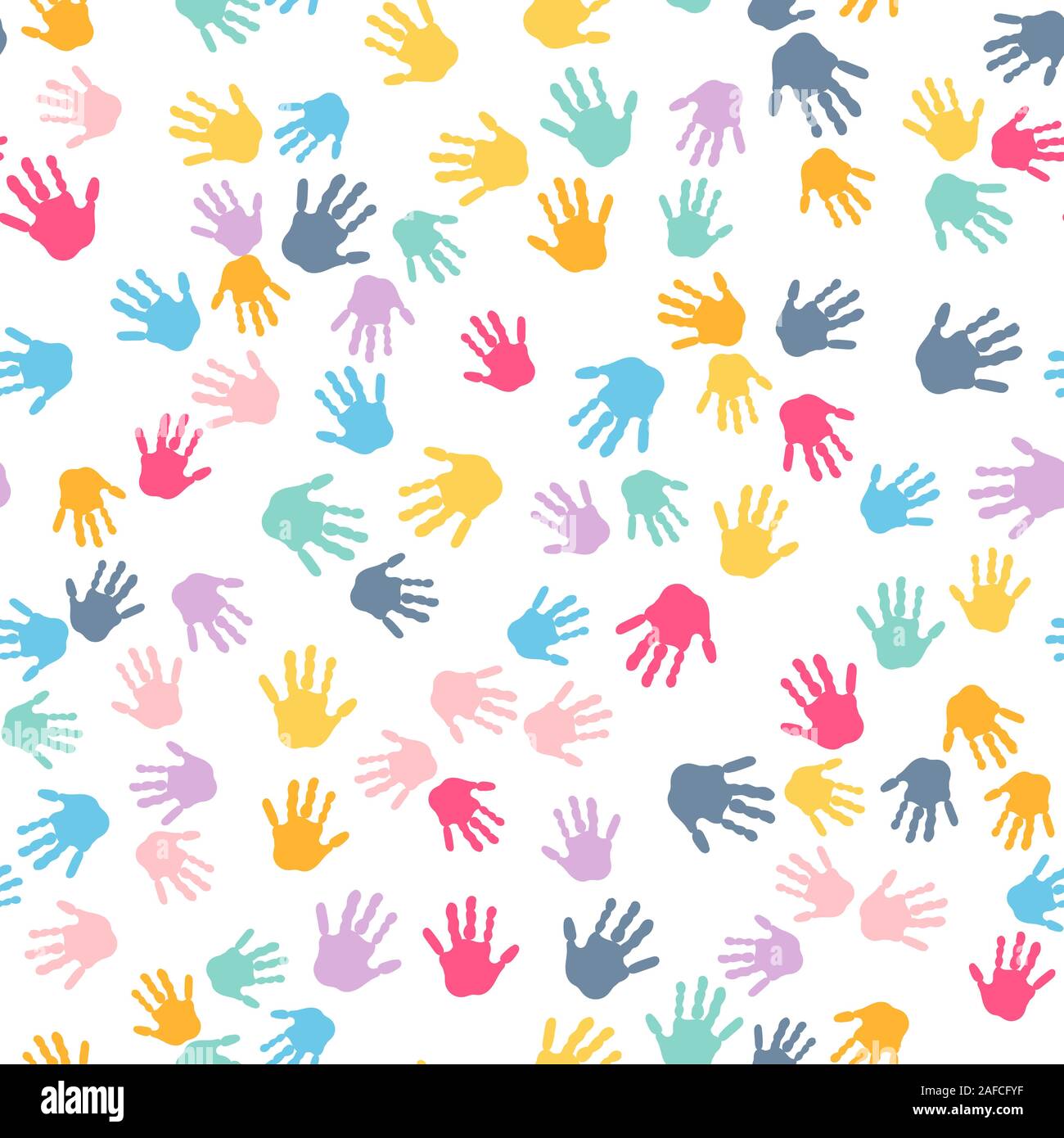 Seamless Pattern. Print of Kids Hands Stock Vector Image & Art - Alamy