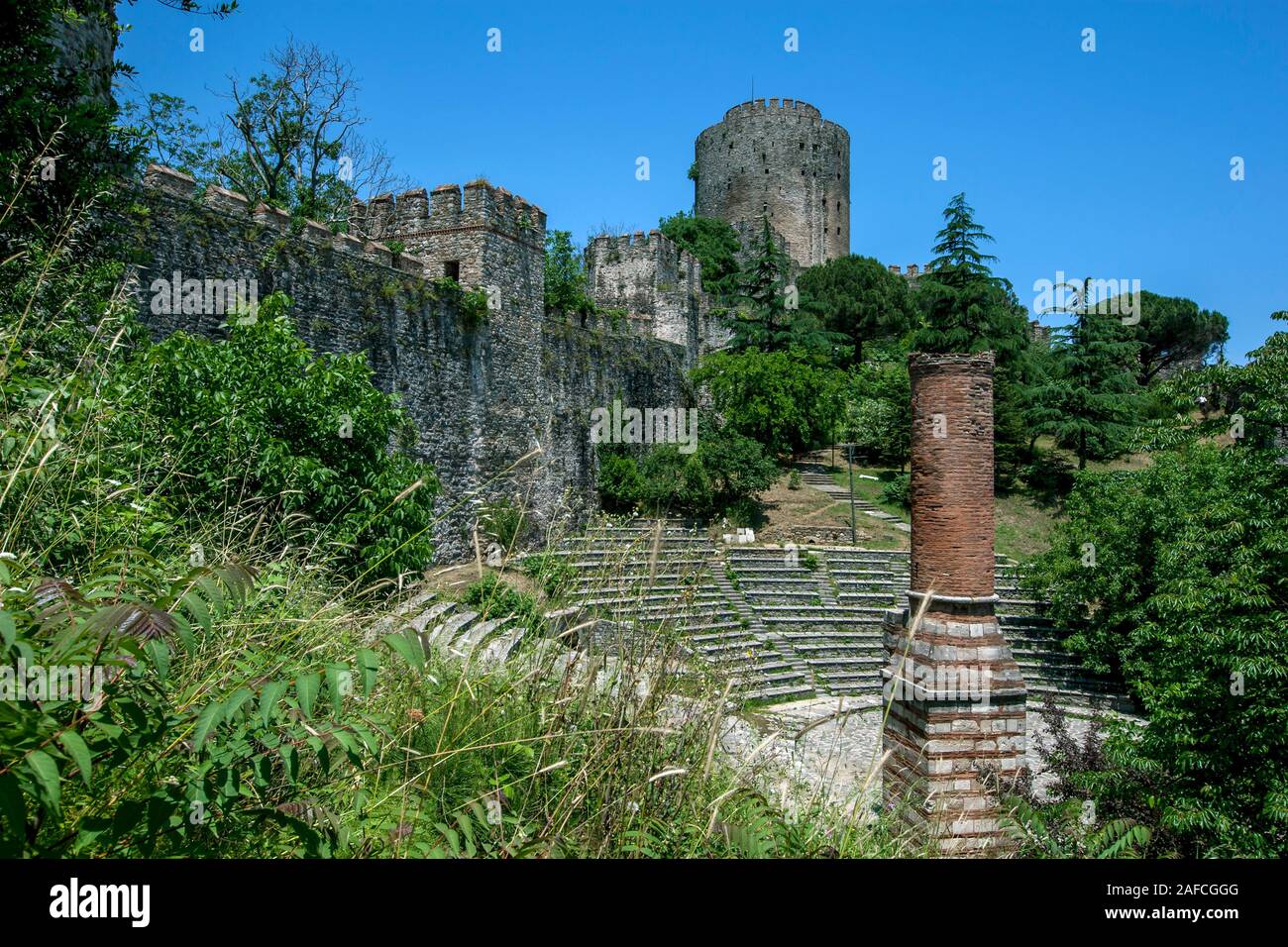 A view inside the ruins of Rumeli Hisari (Fortress) located on the ...