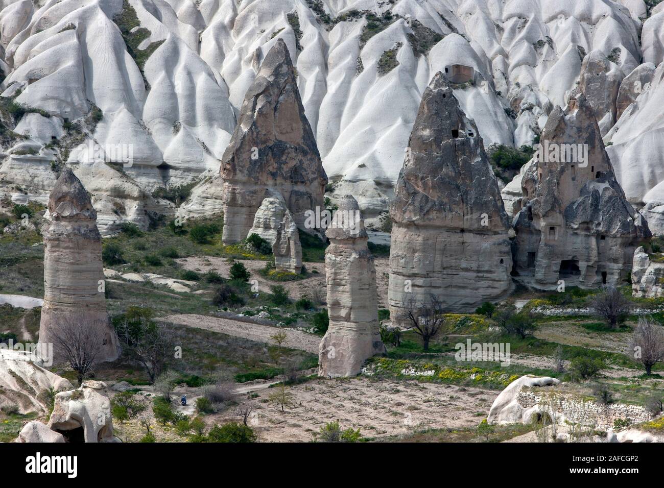 A series of differently sized volcanic rock formations known as fairy ...