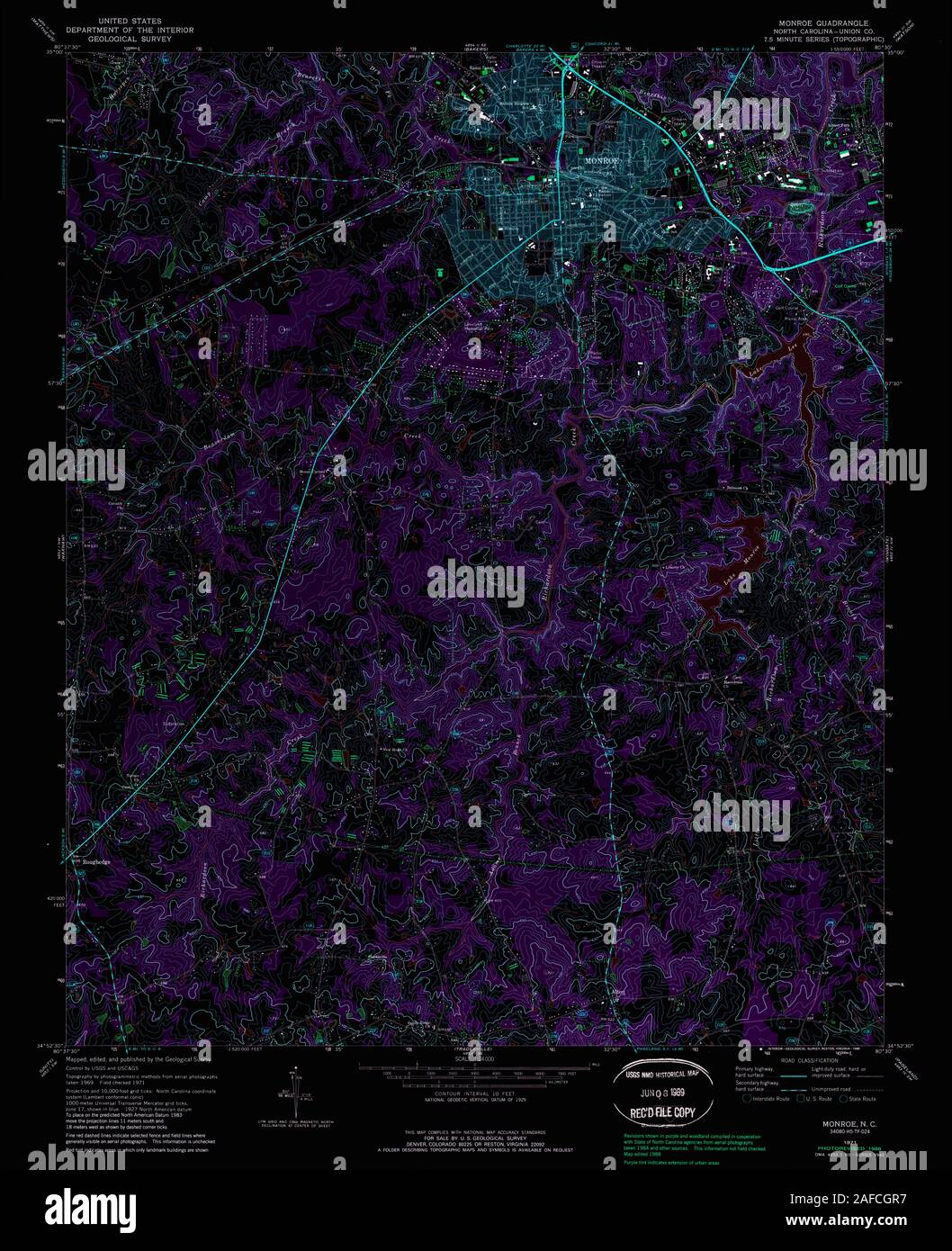 Monroe north carolina map hi-res stock photography and images - Alamy