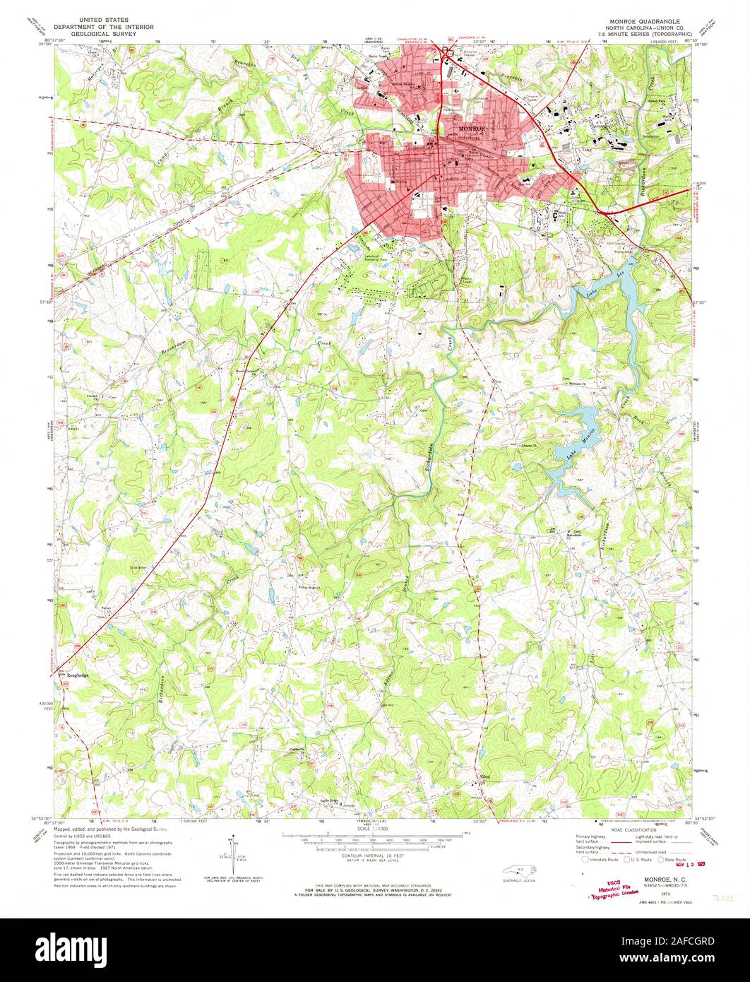 Monroe north carolina map hi-res stock photography and images - Alamy