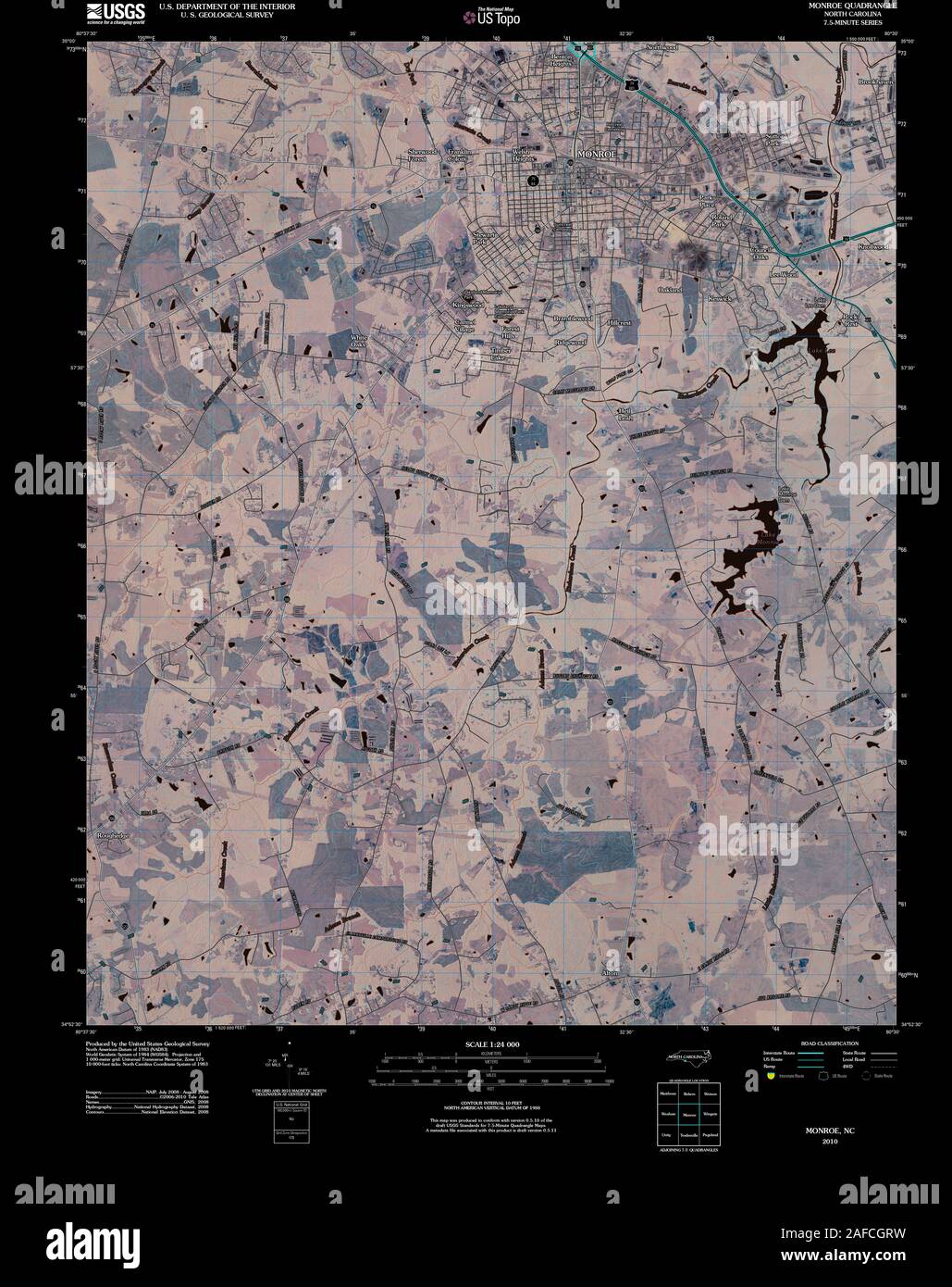 Monroe north carolina map hi-res stock photography and images - Alamy