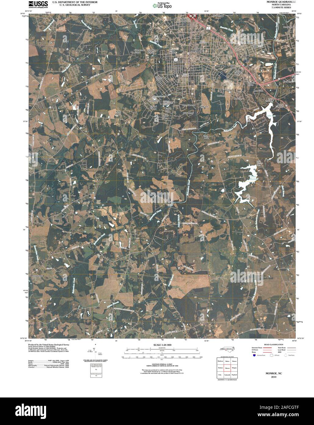 Monroe north carolina map hi-res stock photography and images - Alamy