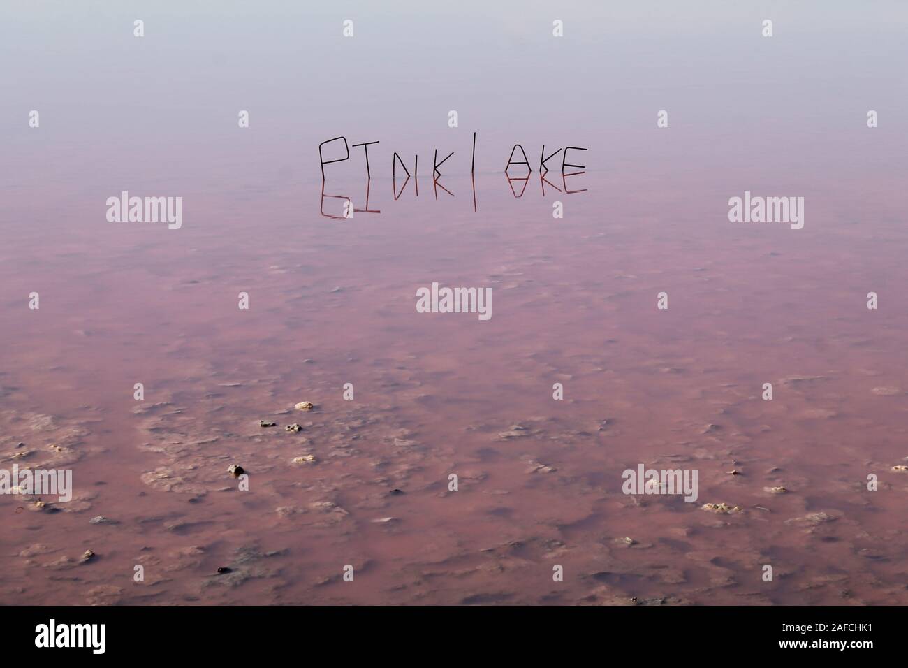 Australian landscape pink lake hi-res stock photography and images - Alamy