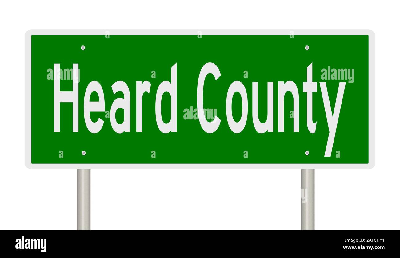 Rendering of a green 3d highway sign for Heard County Stock Photo - Alamy