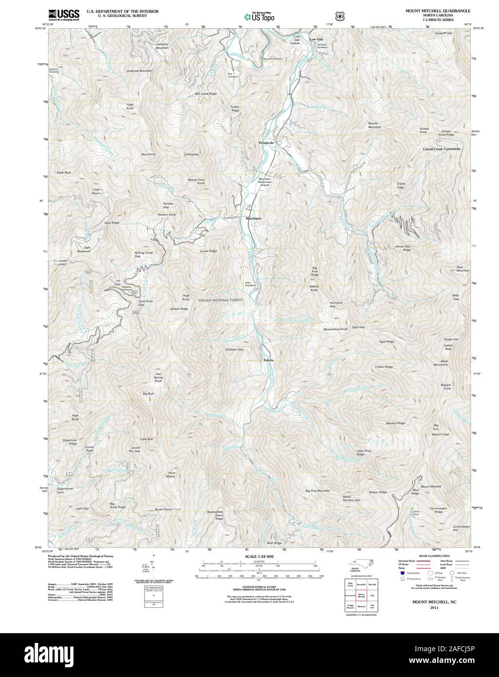Mount Mitchell Map