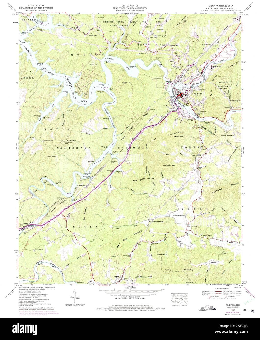 USGS TOPO Map North Carolina NC Murphy 163860 1957 24000 Restoration ...