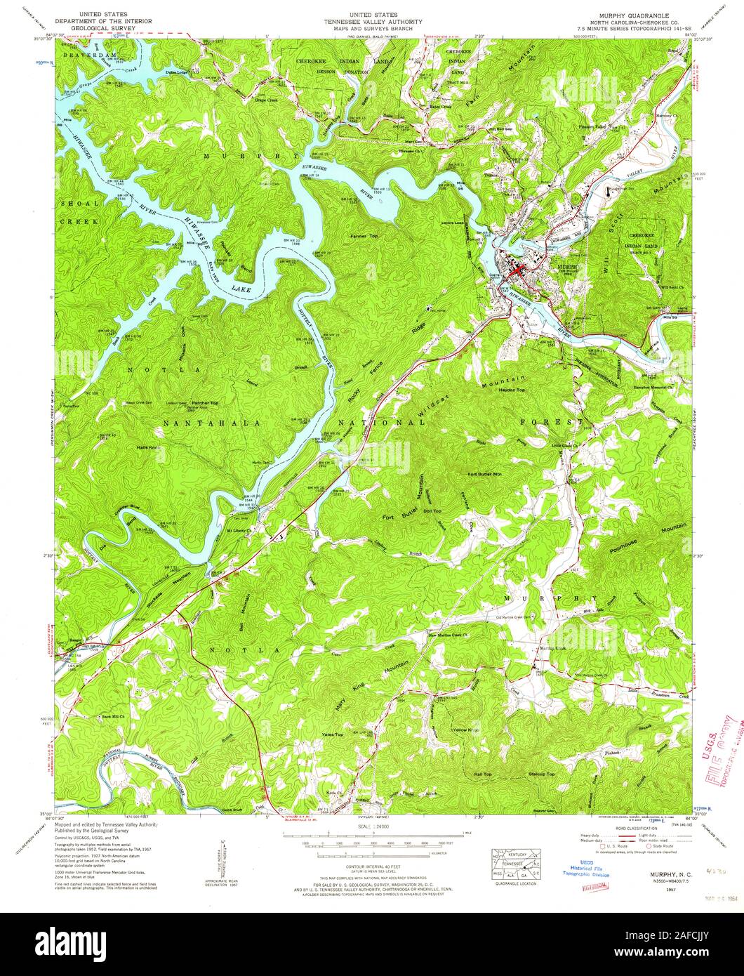 USGS TOPO Map North Carolina NC Murphy 163859 1957 24000 Restoration ...